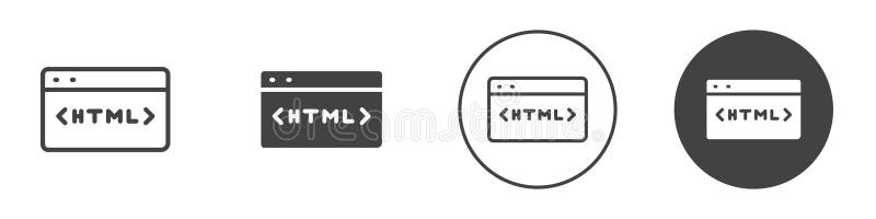 HTML Code with Meta Tags Icon Vector Logo Outline Stock Vector ...
