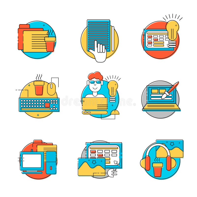 Html Coder Icons Set Stock Vector Illustration Of Coder 78906422 0429