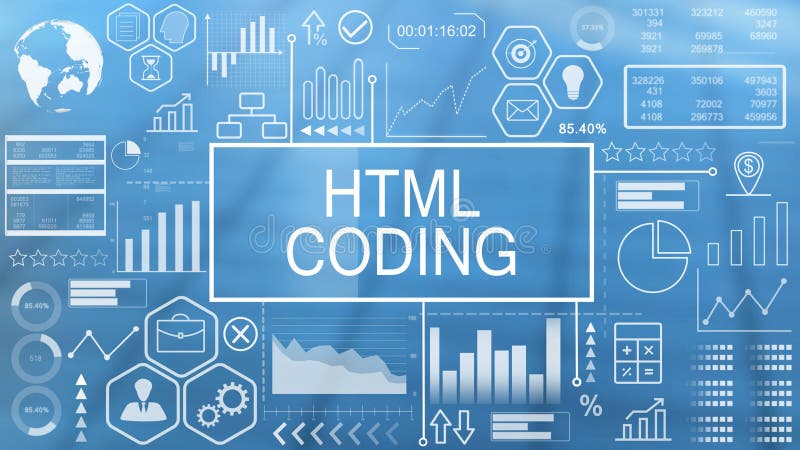 HTML Coding, Animated Typography Stock Photo - Image of business, tech ...