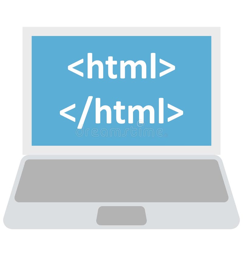 Html Coding Color Isolated Vector Icon That Can Be Easily Modified Or Edit Stock Vector