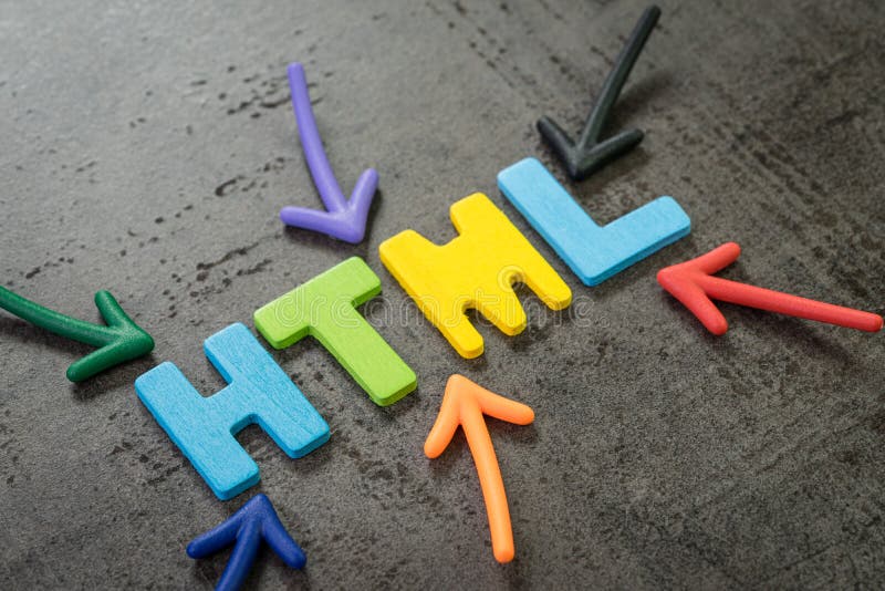 Html Coding Language Programming For Website Blog And Seo Concept Multi Color Arrows Pointing 2933