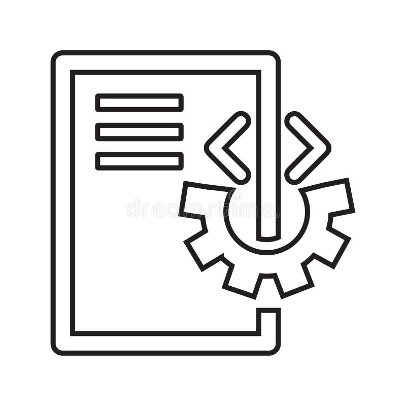 Coding Html Programming Icon Orange Vector Symbol Stock Illustration