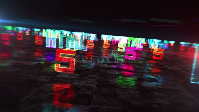 HTML5 Symbol Abstract Hyperspace Animation Stock Footage - Video of html, display: 206868700
