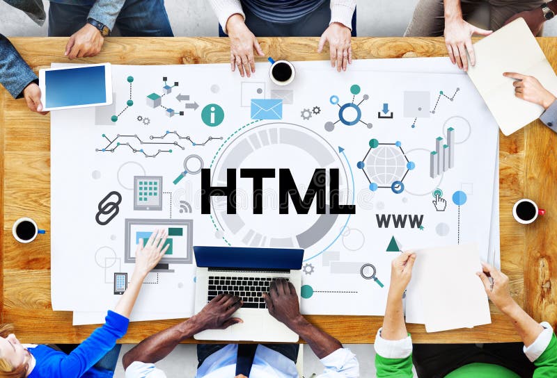 HTML Communication Interconnection Internet Networking Concept Stock ...