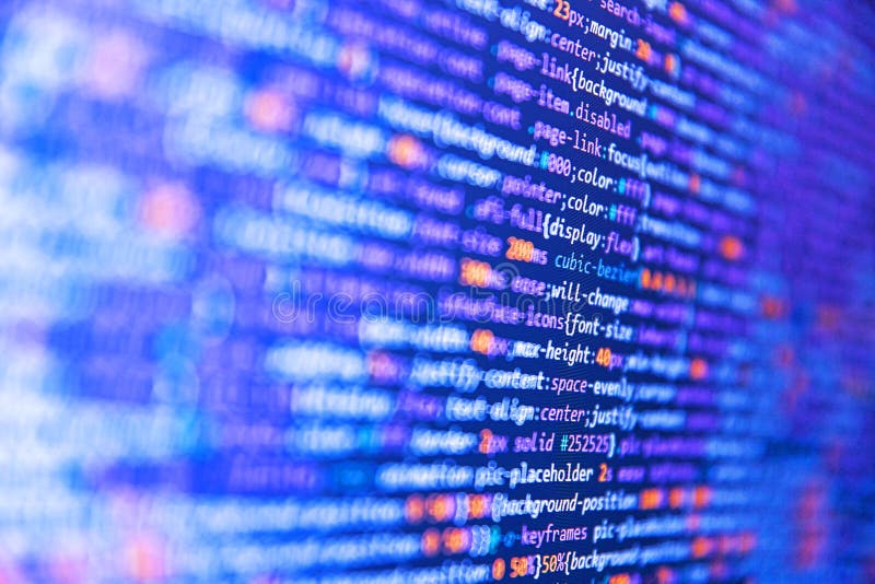 HTML5 Concept Macro Backdrop in Warm Colors. HTML5 in Editor for Website Development Stock Photo ...