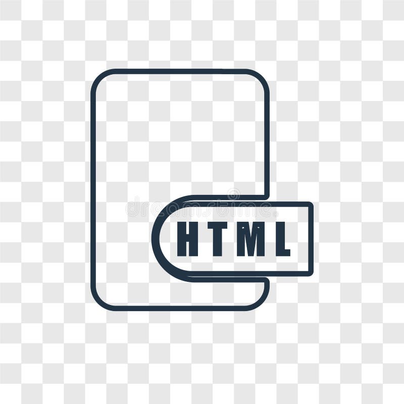 Html Concept Vector Linear Icon Isolated on Transparent Background ...