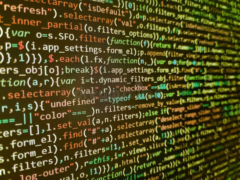 HTML and CSS Code Developing Screenshot. Software Engineer at Work. Tensorflow AI Concept Stock ...