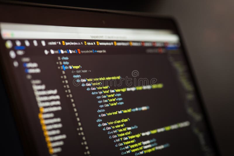 HTML and CSS Code on Laptop Screen. Stock Photo - Image of close ... HTML and CSS Code on Laptop Screen. Stock Photo - Image of close ...