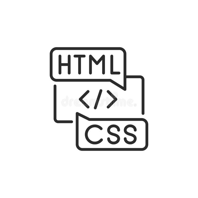 HTML CSS Icon stock illustration. Illustration of syntax - 393577812