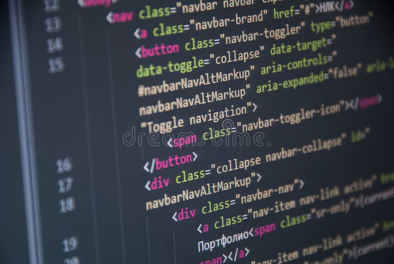 HTML, CSS, Javascript Programming Language Web Code. Code Syntax ...