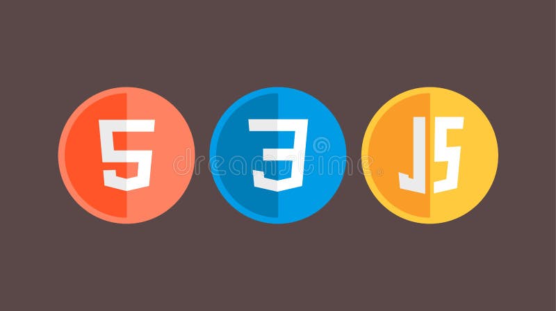 Html5 Css3 Js Icon Set Web Development Logo Icon Set Of Html Css And Javascript Programming