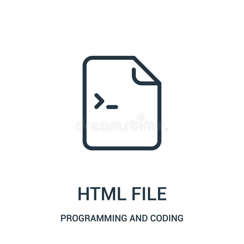 Html Icon Vector From Web Design Collection Thin Line Html Outline Icon Vector Illustration