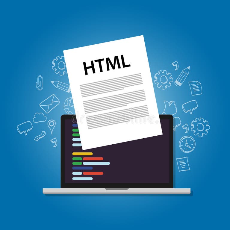 HTML Hyper Text Markup Language Web Programming Coding Screen Laptop ...