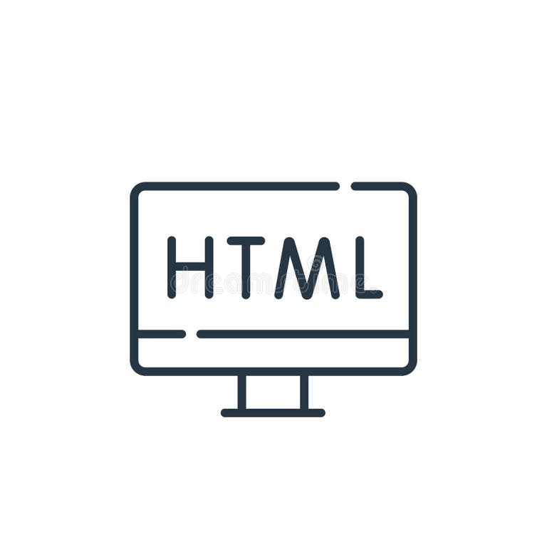 Html Icon Vector from Programming Concept. Thin Line Illustration of ...