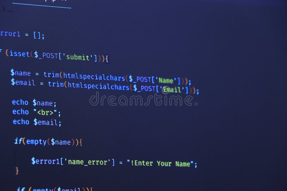 HTML5 Main Menu in Code Editor for Website Development Stock Image ...