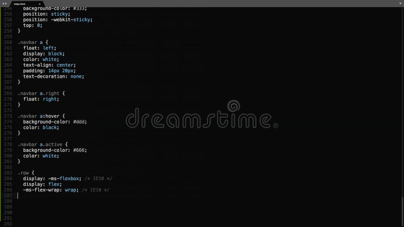 Html Programming Language Source Code Typing Effect Html Programmer Ticker Colored Commands
