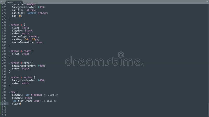 Html Programming Language Source Code Typing Effect Html Programmer Ticker Colored Commands