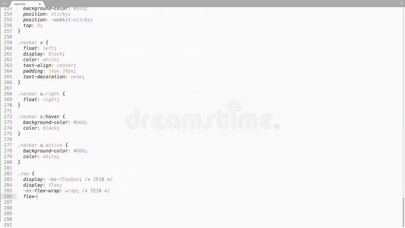 Html Programming Language Source Code Typing Effect Html Programmer Ticker Colored Commands
