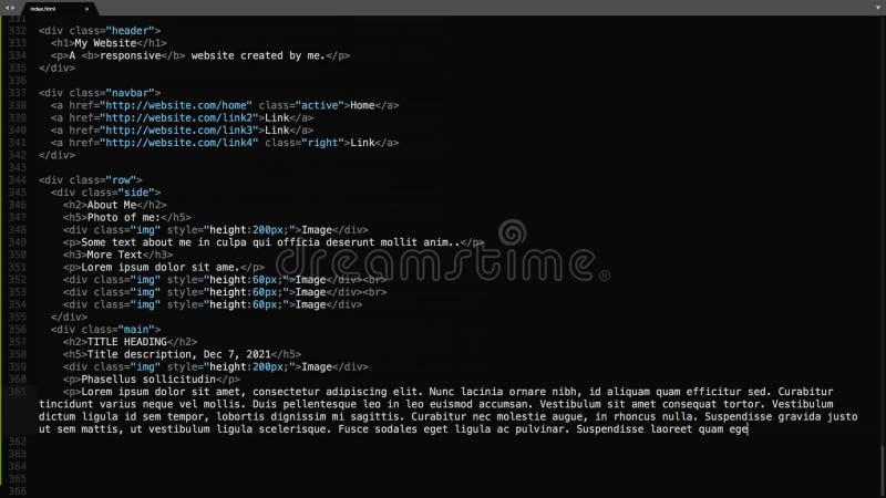 Html Programming Language Source Code Typing Effect Html Programmer Ticker Colored Commands