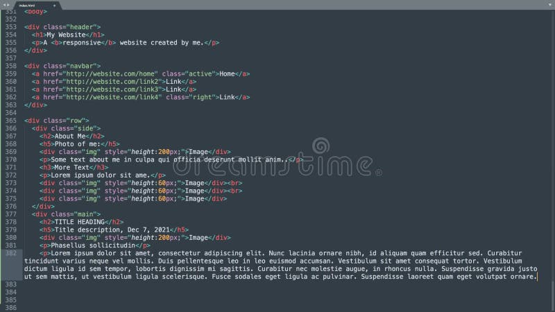 Html Programming Language Source Code Typing Effect Html Programmer Ticker Colored Commands