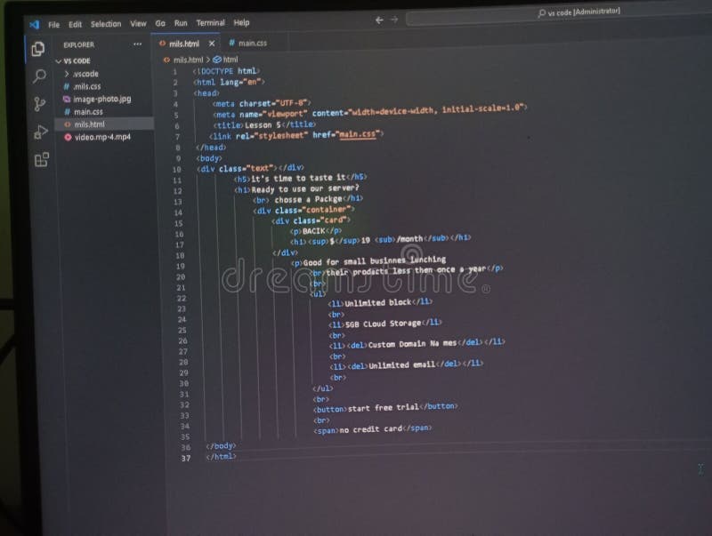 Html real coding stock image. Image of brand, text, font - 391246469