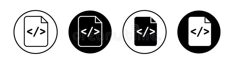 Html Script Icon Set Code Tag And Web Programming Vector Symbol In A