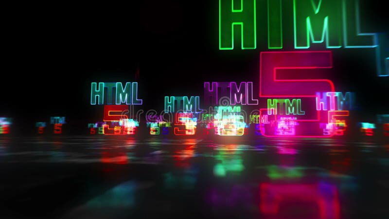 HTML5 Symbol Abstract Loopable Hyperspace Animation Stock Video - Video of computer, future ...