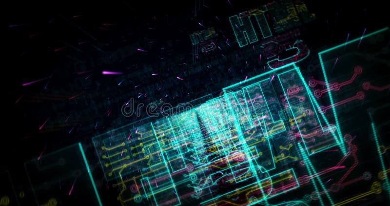 HTML5 Symbol Futuristic Animation Stock Video - Video of binary, design ...