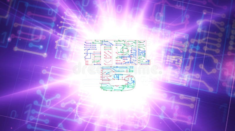 HTML5 Sign Futuristic Illustration Stock Illustration - Illustration of ...