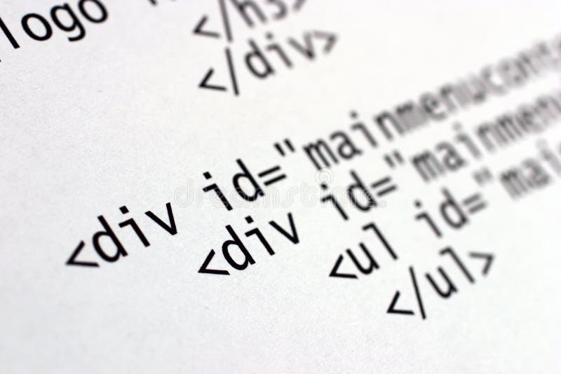 Html tags stock image. Image of print, page, code, script - 30681193