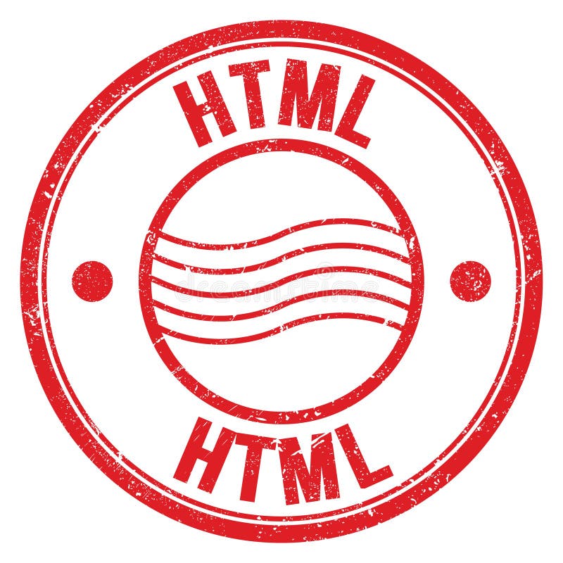 HTML-Text Auf Rotem Rundstempelzeichen Stock Abbildung - Illustration ...