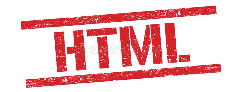 HTML Text on Red Vintage Lines Stamp Stock Illustration - Illustration ...