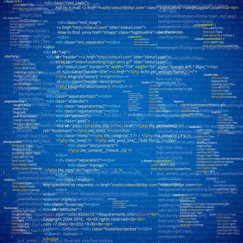 Blue Screen Binary Code Screen Stock Vector - Illustration of code ...