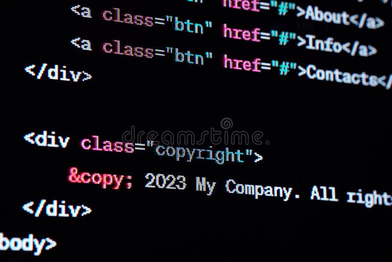 HTML website source code stock photo. Image of website - 280704944