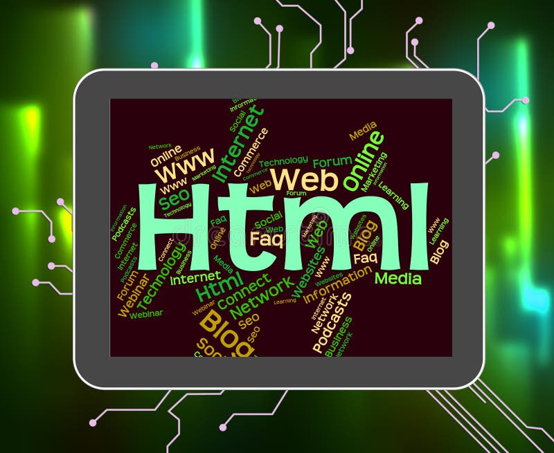 Html Word Indicates World Wide Web and Code Stock Illustration ... Html Word Indicates World Wide Web and Code Stock Illustration ...