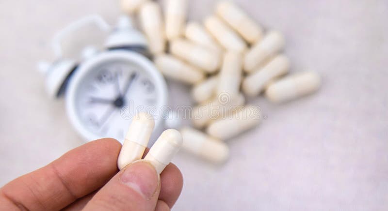 5-HTP Sleep Supplement Capsules. Selective Focus Stock Photo - Image of ...