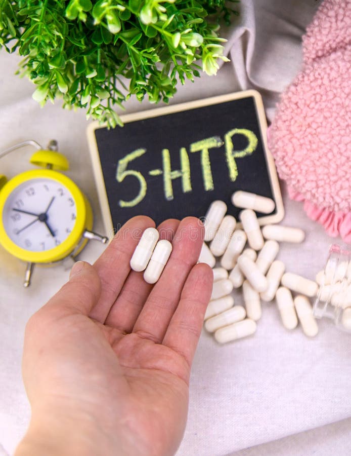 5-HTP Sleep Supplement Capsules. Selective Focus Stock Photo - Image of ...