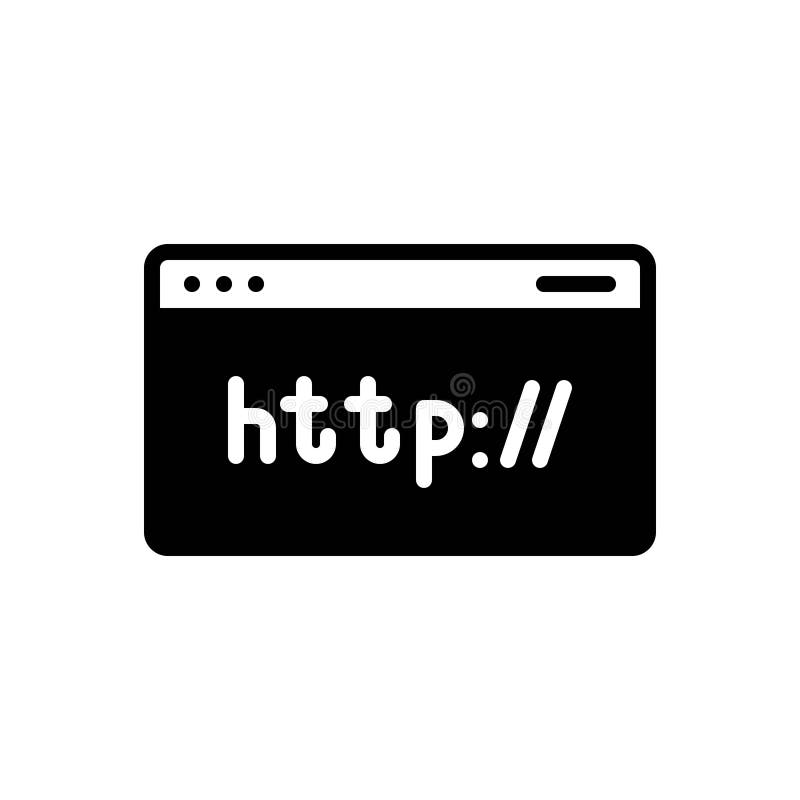 Black Solid Icon for Http, Click and Browser Stock Vector ...