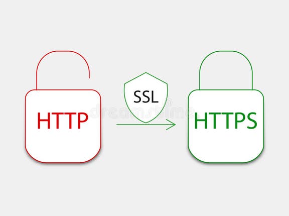 Http Not Security Change To Secure Ssl Https Stock Vector ...