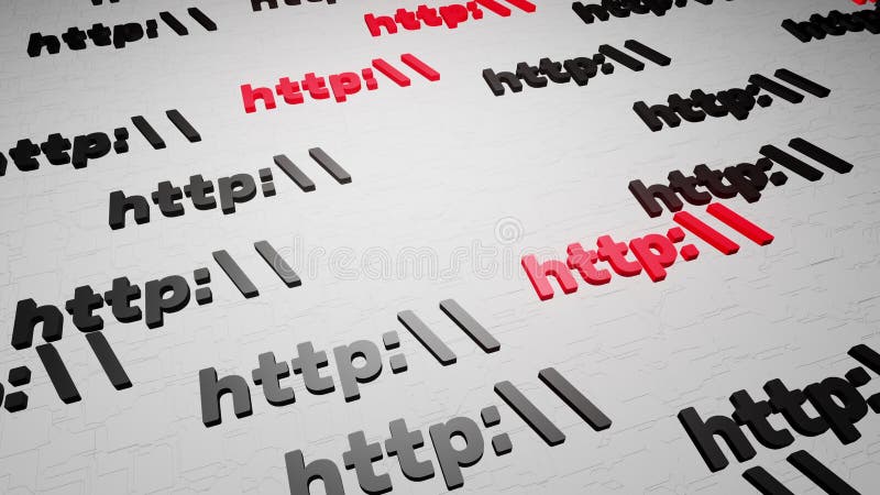 Http Symbol Sign in Blue Tunnel Background 3d Render. Hypertext ...