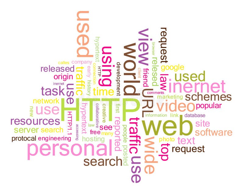 HTTP word cloud stock illustration. Illustration of cute - 39009379