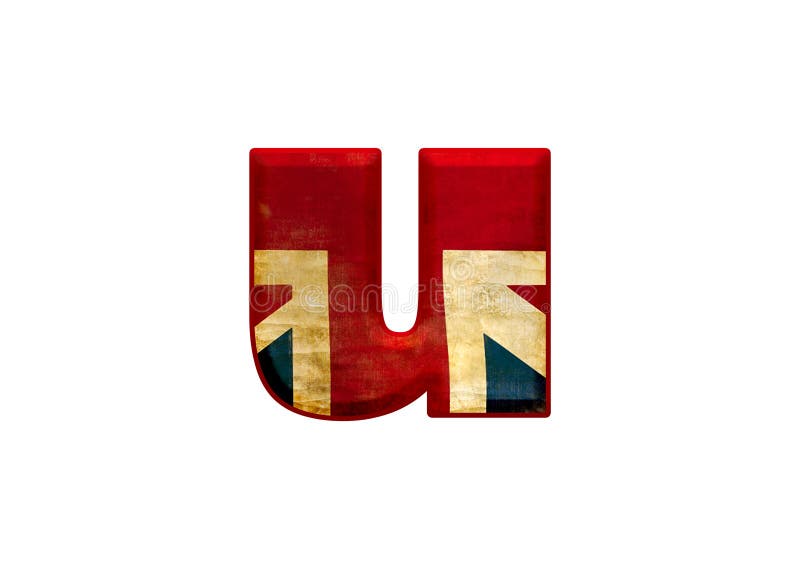 3 D Illustration Union Jack Flag Letter U, Alphabet, Great Britain ...