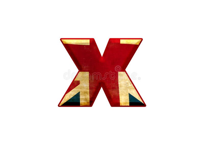 3 D Illustration Union Jack Flag Letter X, Alphabet, Great Britain ...