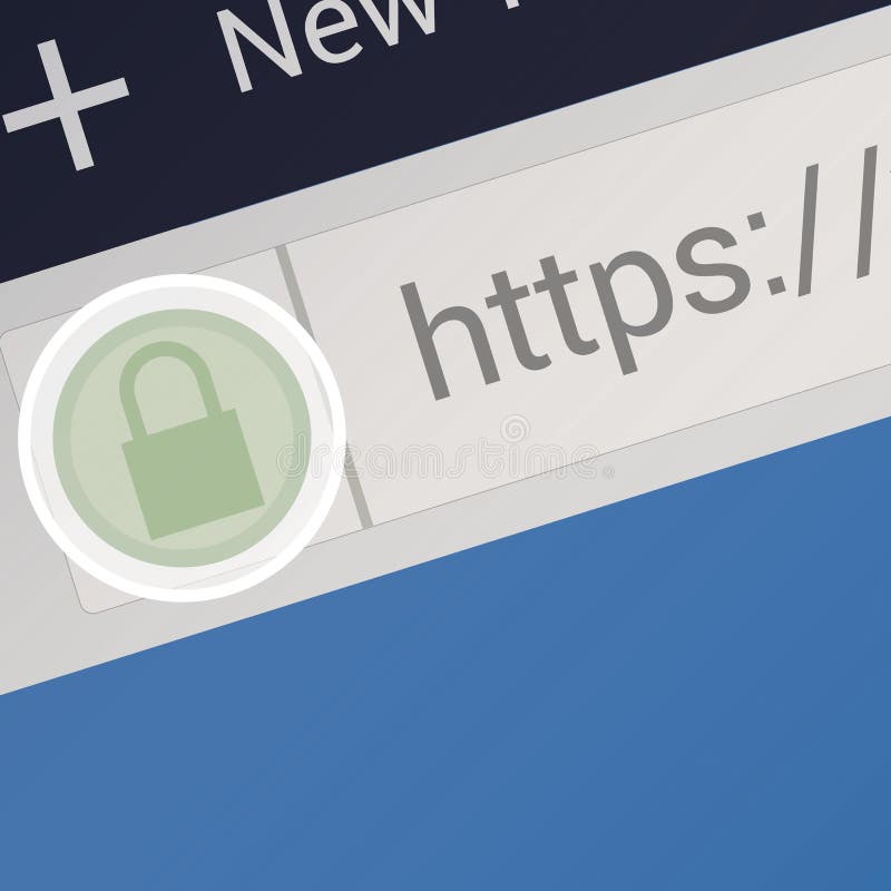 Close-up of HTTPS in Web Browser Stock Illustration - Illustration of ...
