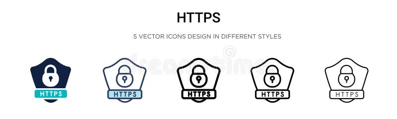 Https Icon in Filled, Thin Line, Outline and Stroke Style. Vector ...