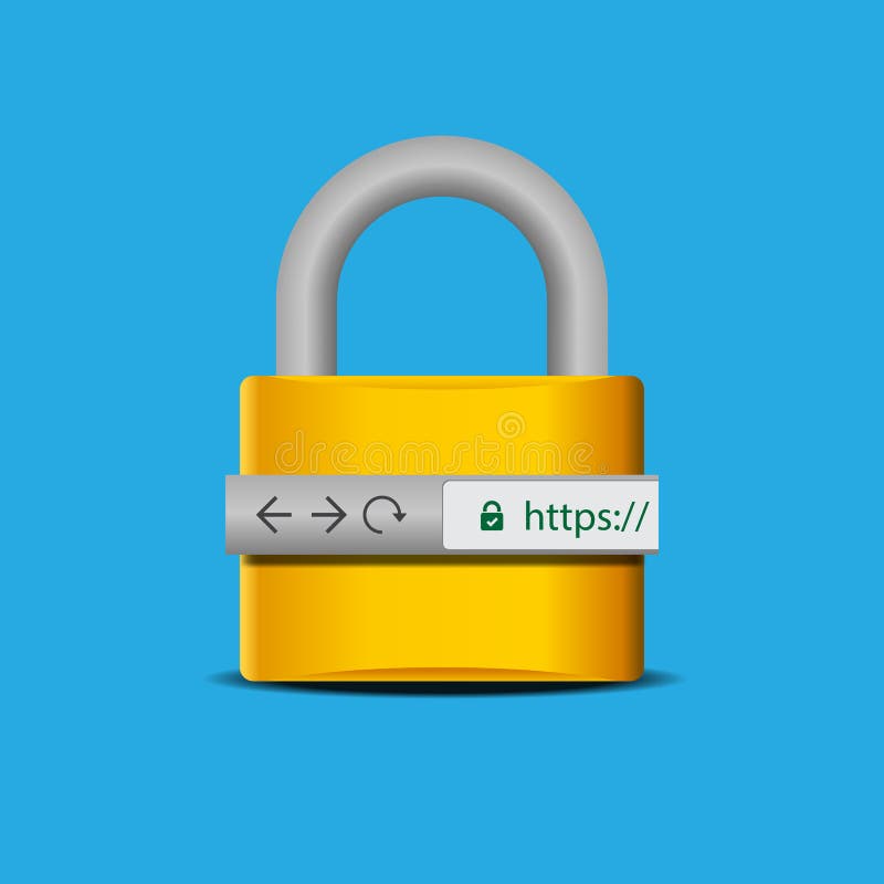 HTTPS Protocol Concept. stock vector. Illustration of connection ...