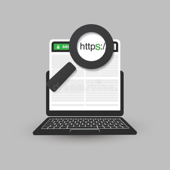 HTTPS Protocol - Safe and Secure Browsing on Mobile Computer - Vector ...