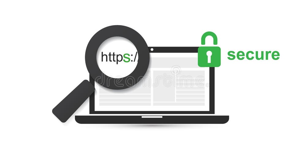 HTTPS Protocol - Safe and Secure Browsing on Mobile Computer - Vector Concept Stock Vector ...