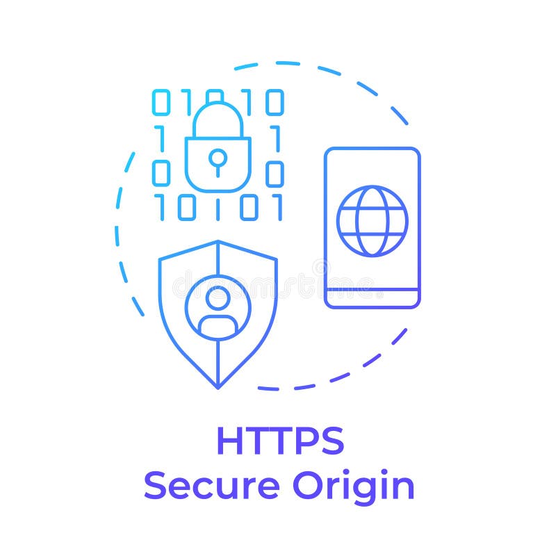 HTTPS Secure Origin Blue Gradient Concept Icon Stock Illustration ...