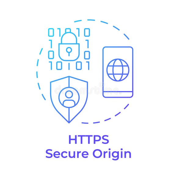 HTTPS Secure Origin Blue Gradient Concept Icon Stock Illustration ...
